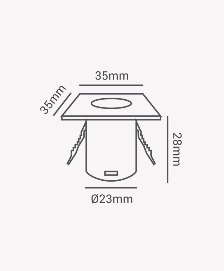 Mini spot LED embutido direcionável quadrado branco - Opus LED