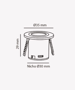 Mini spot LED embutido direcionável redondo branco - Opus LED