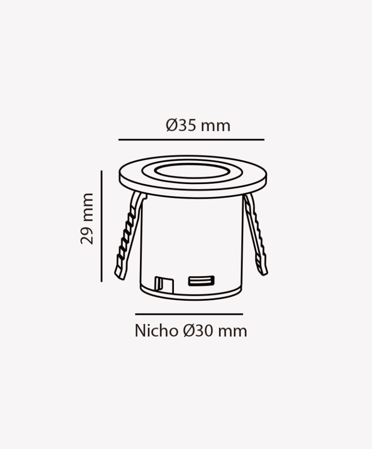 Mini spot LED embutido direcionável redondo branco - Opus LED